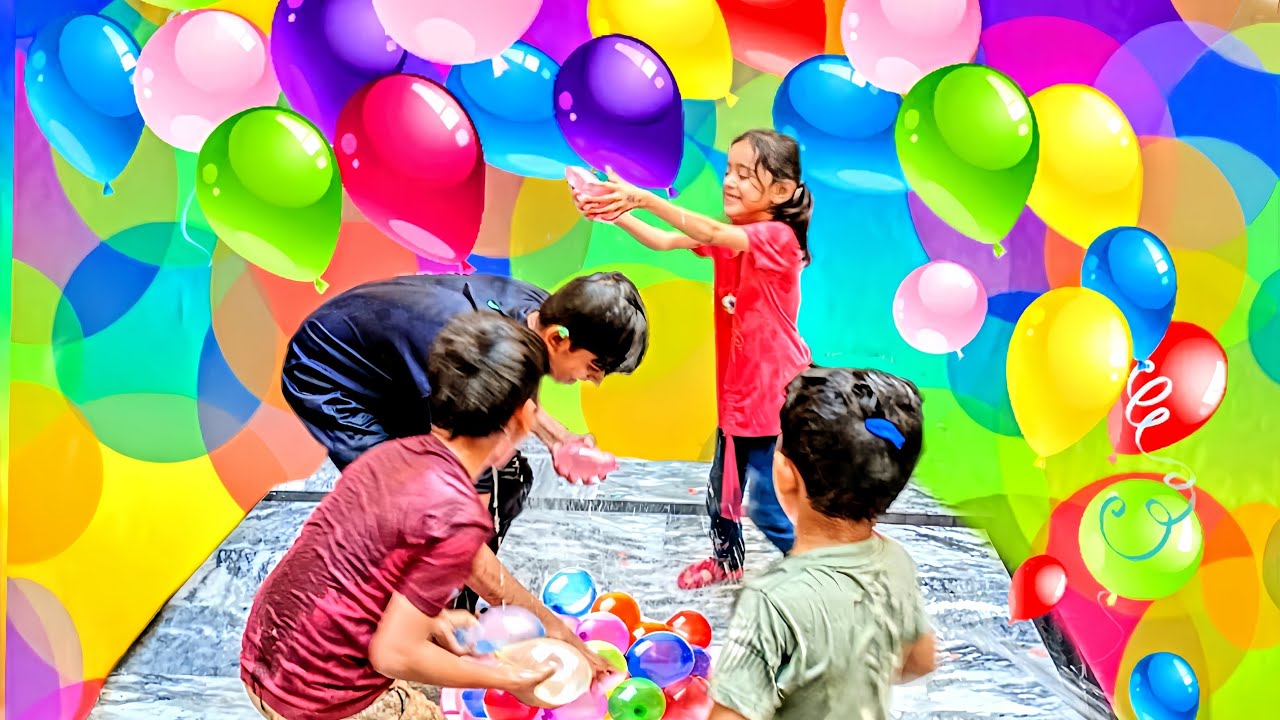 water balloons fight🎈| water balloons fight enjoy |farazworld| - YouTube