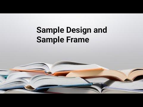 Sample design and sample frame ch 15 lec 23 - YouTube