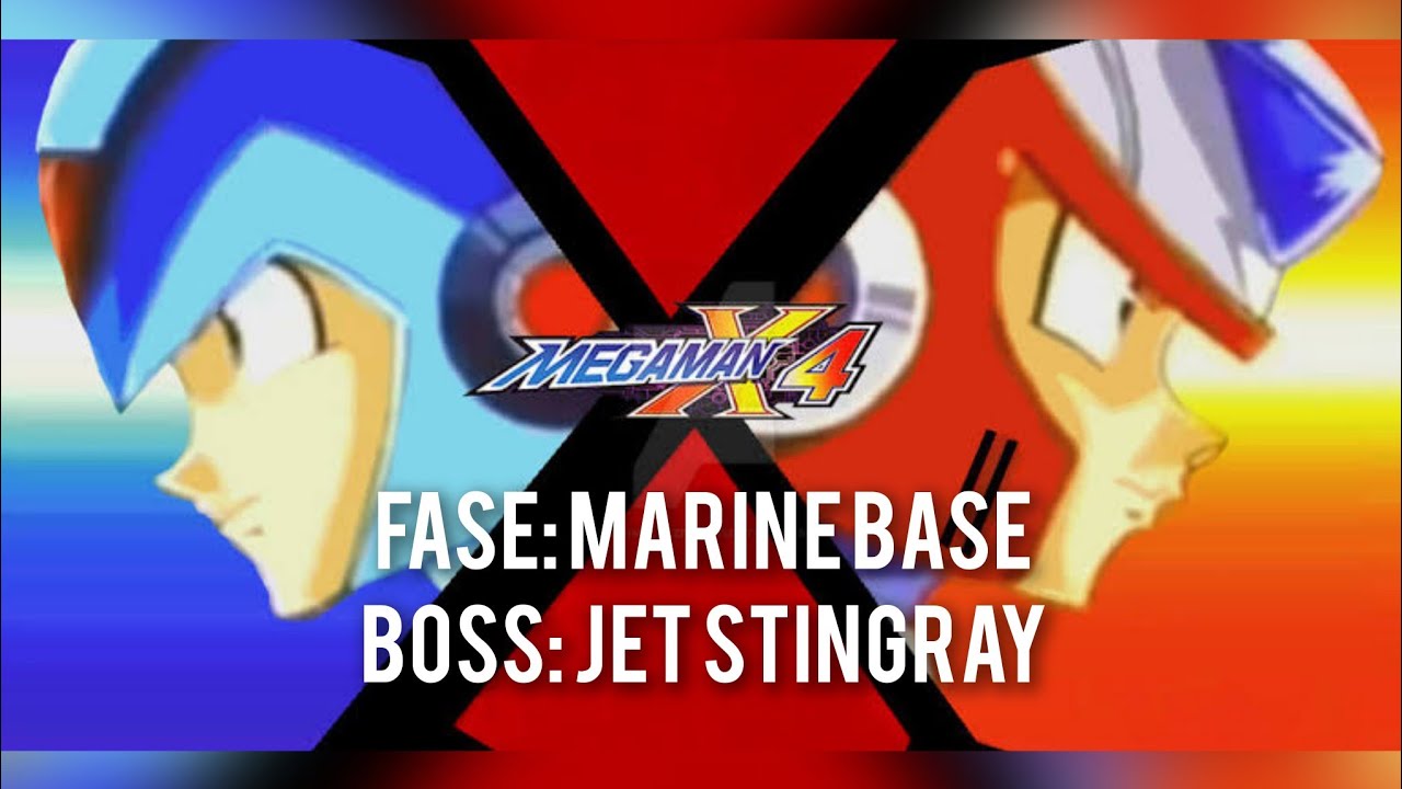 1° Série de Jogos - Mega Man X 4 - Marine Base - BOSS: Jet Stingray ...