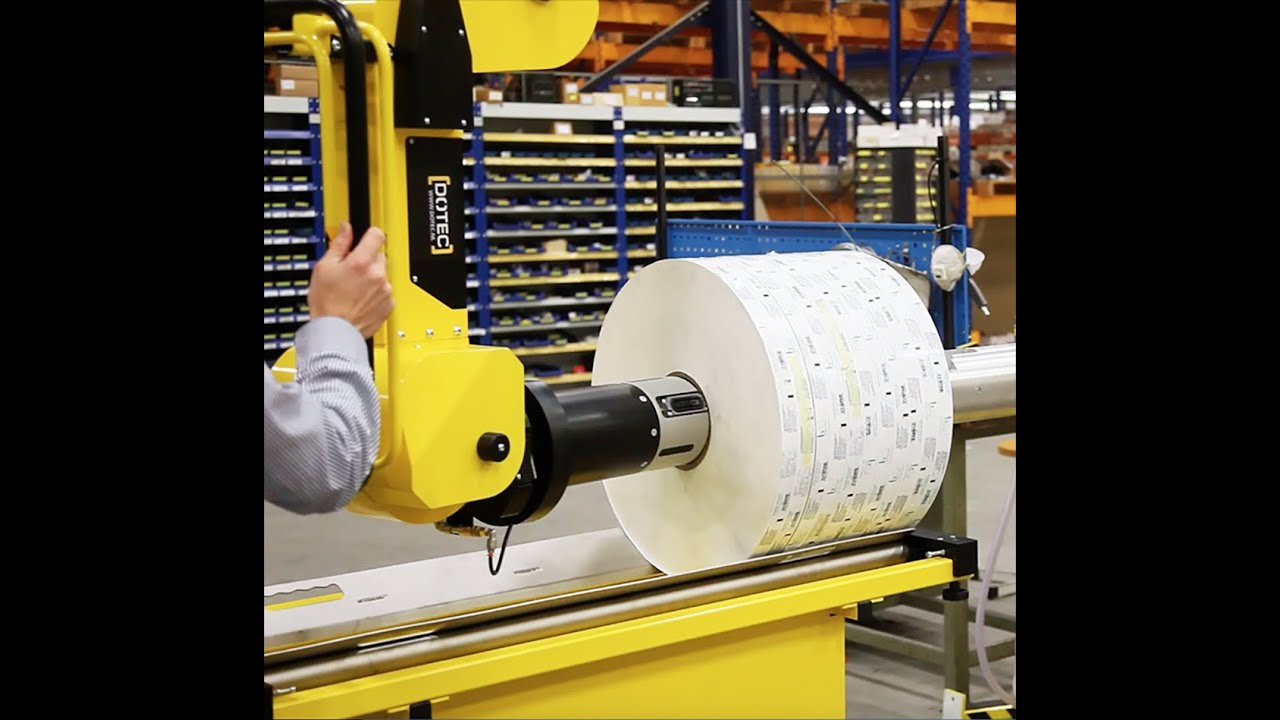 Roll handler for Label and Narrow Web Roll Handling process. Dotec RH90 ...