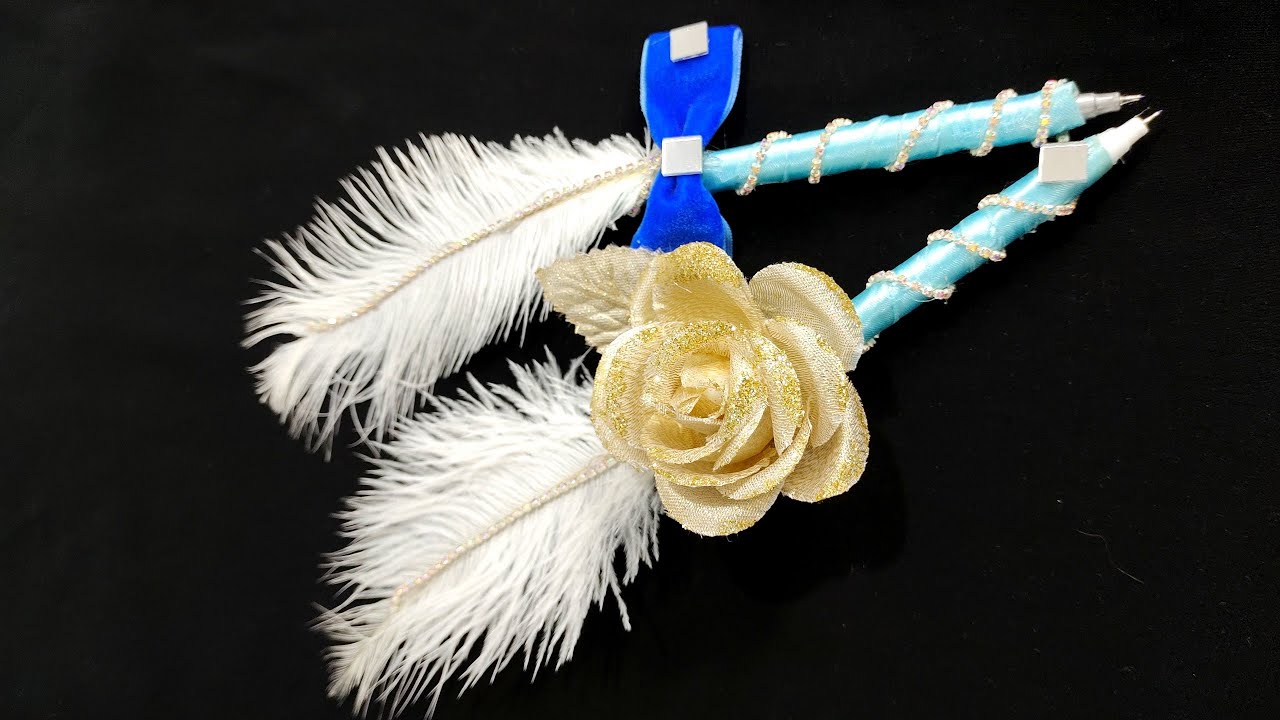 Nikah pen making / How to make Nikah pen at Home/ Wedding Pen Designs ...