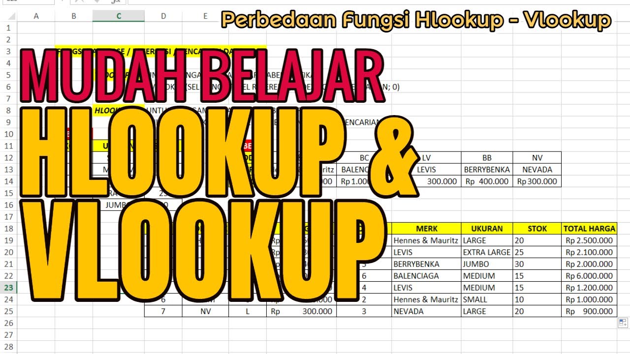 Catatan Trainer - Pemahaman Fungsi Hlookup dan Vlookup Excel - Contoh ...