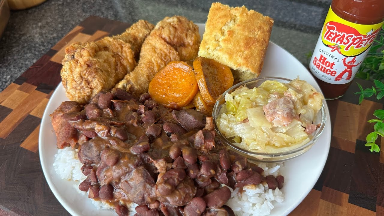 24 Hour Fried Chicken, Cheesy Cornbread, Red Beans and Rice 🔥😋🥵 - YouTube