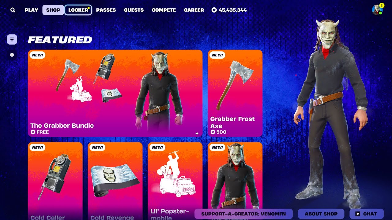 The Grabber (The Black Phone) Fortnite Item Shop Showcase - YouTube