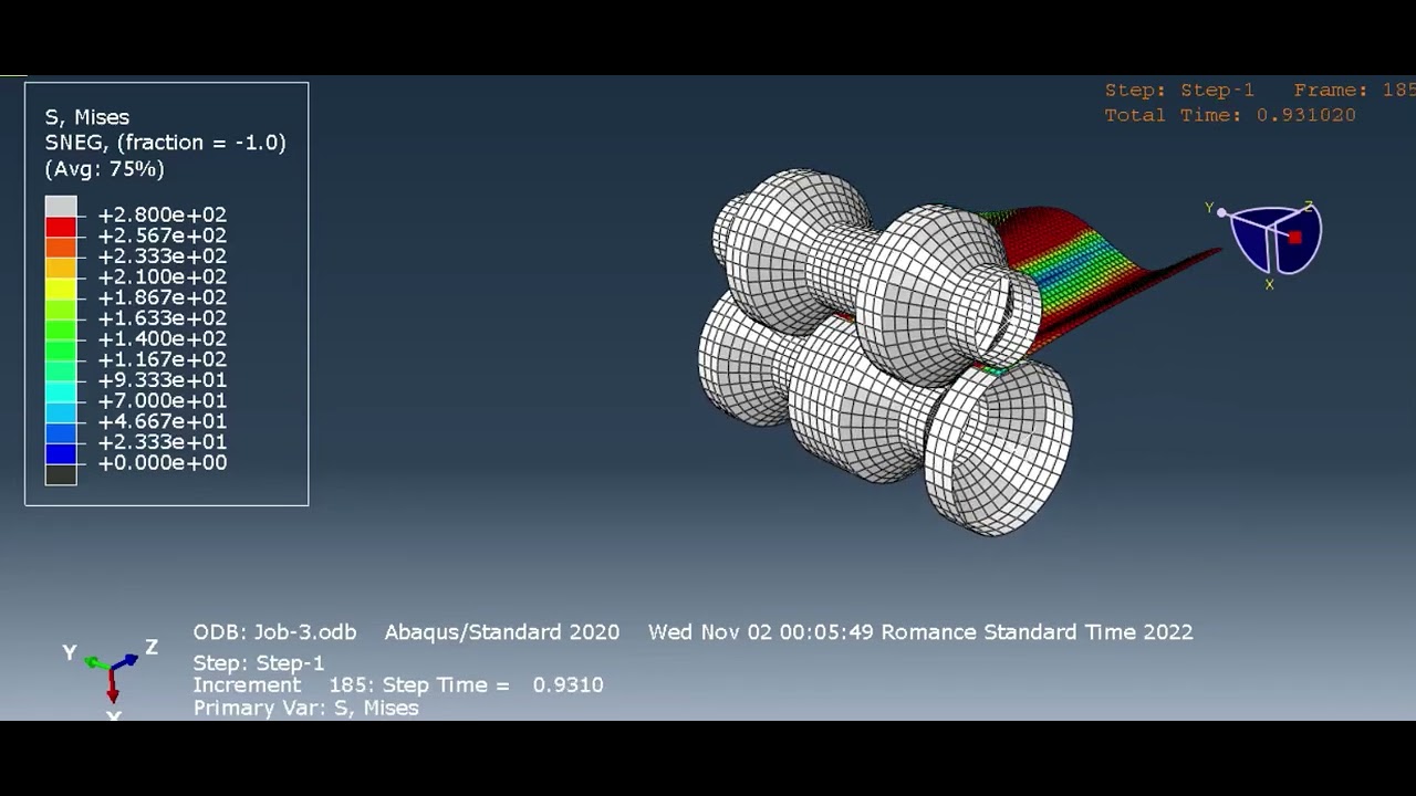 Rolling forming Abaqus Static analysis - YouTube