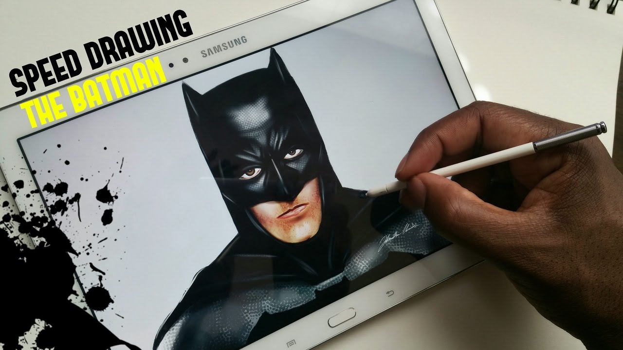 Speed Drawing: Batman - Ben Affleck on my samsung tablet - YouTube