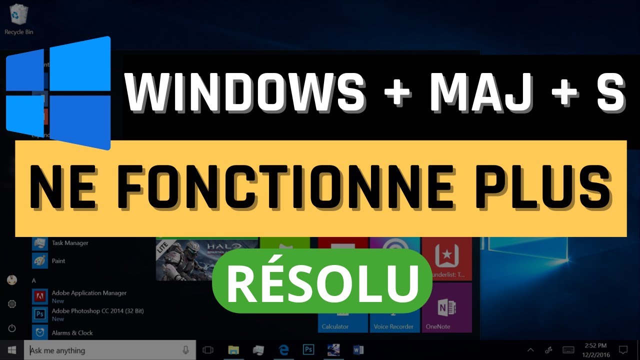 Windows + Maj + S ne fonctionne plus sous Windows 10/11 - YouTube