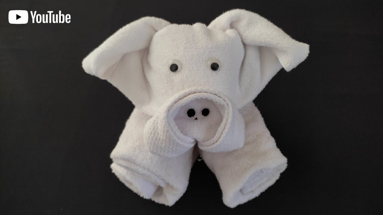 How to make animal towels Piggy | towel art | towel folding - YouTube