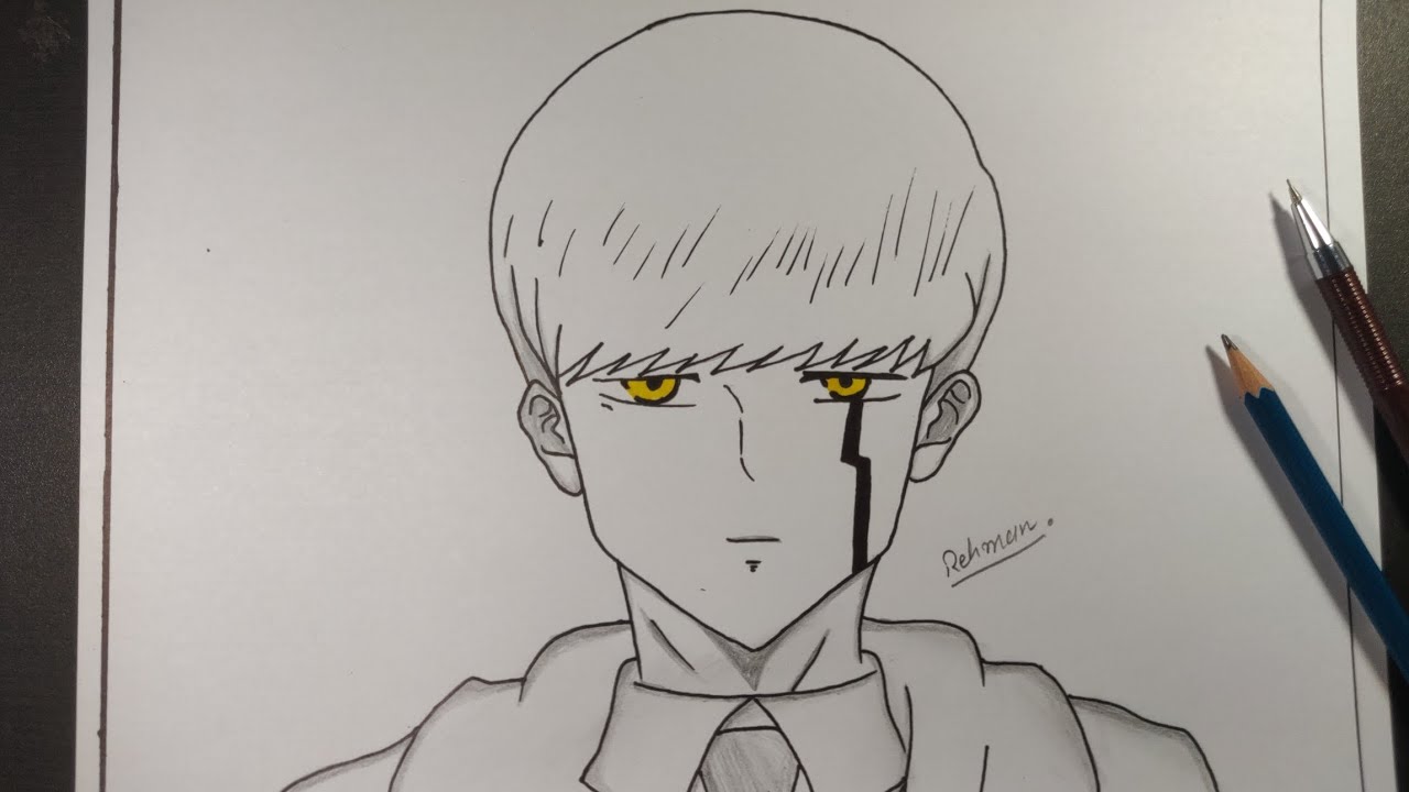 How to draw mash drawing💢 💪🤜🔥 || mash burnedead || Anime magical ...