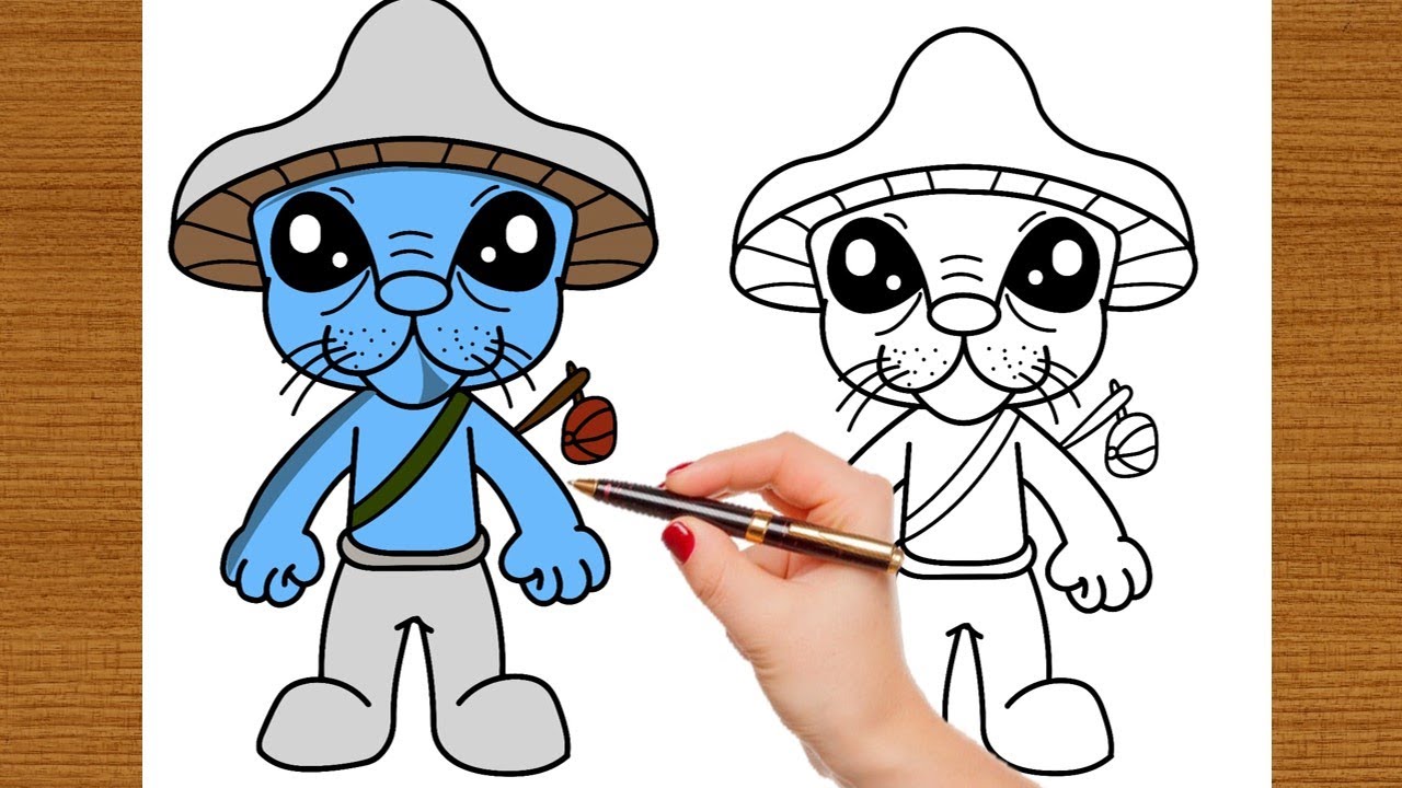 how to draw the Smurf Cat #howtodrawtheSmurfCat - YouTube