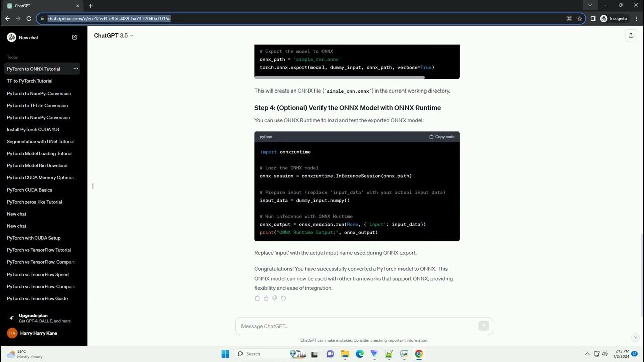 converting pytorch model to onnx - YouTube