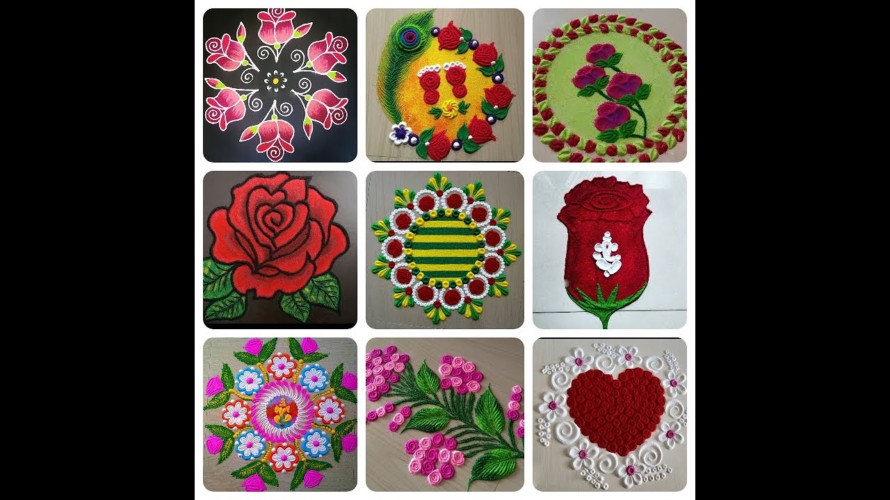 fulanchi rangoli/flower rangoli/beutiful flower rangoli 🏵️🌹 - YouTube