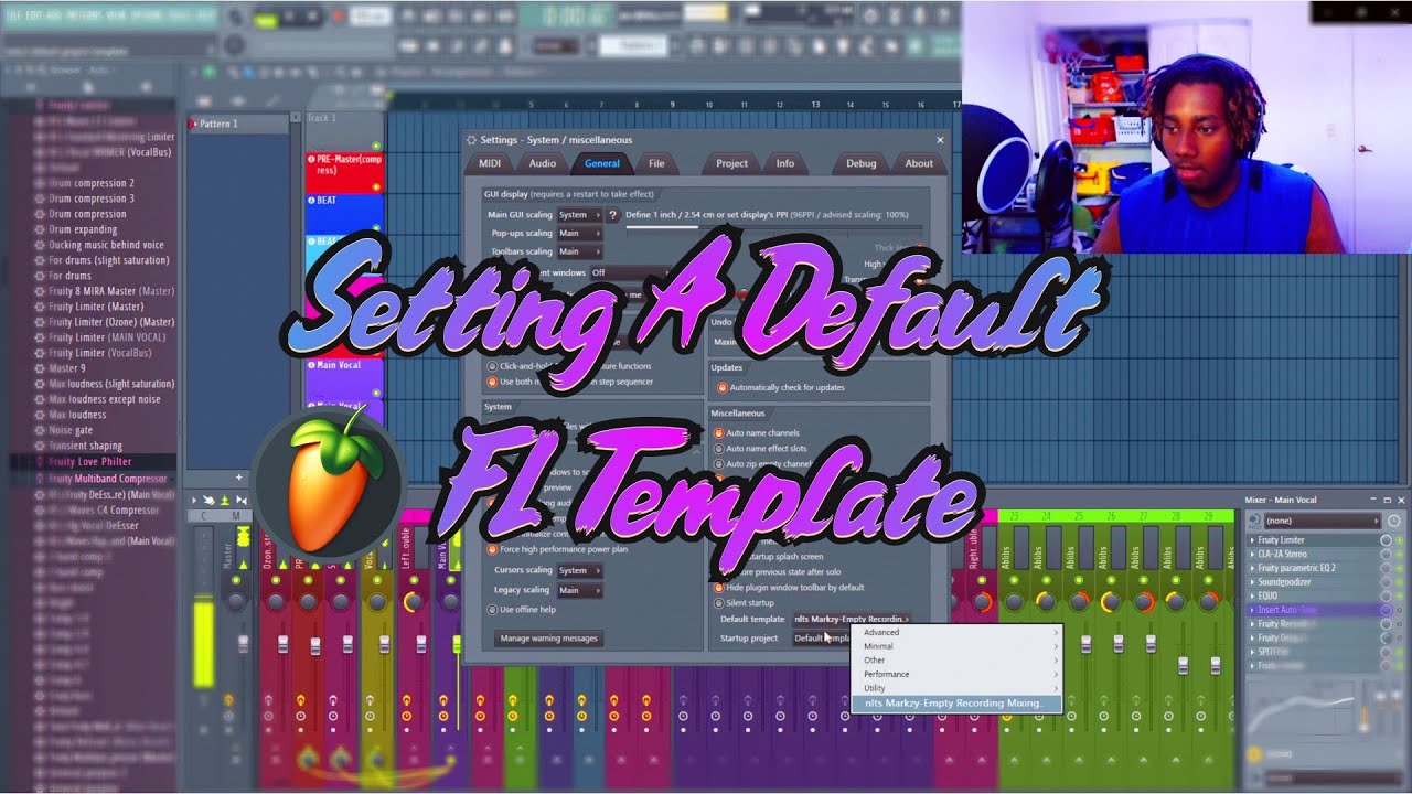 Setting A Default Template in FL Studio 20 - YouTube