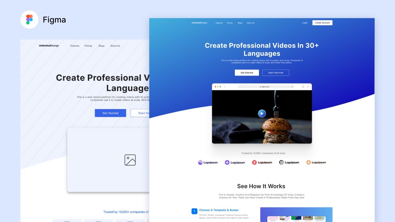 Landing Page Design I Wireframe to Mockup I Figma Tutorial - YouTube