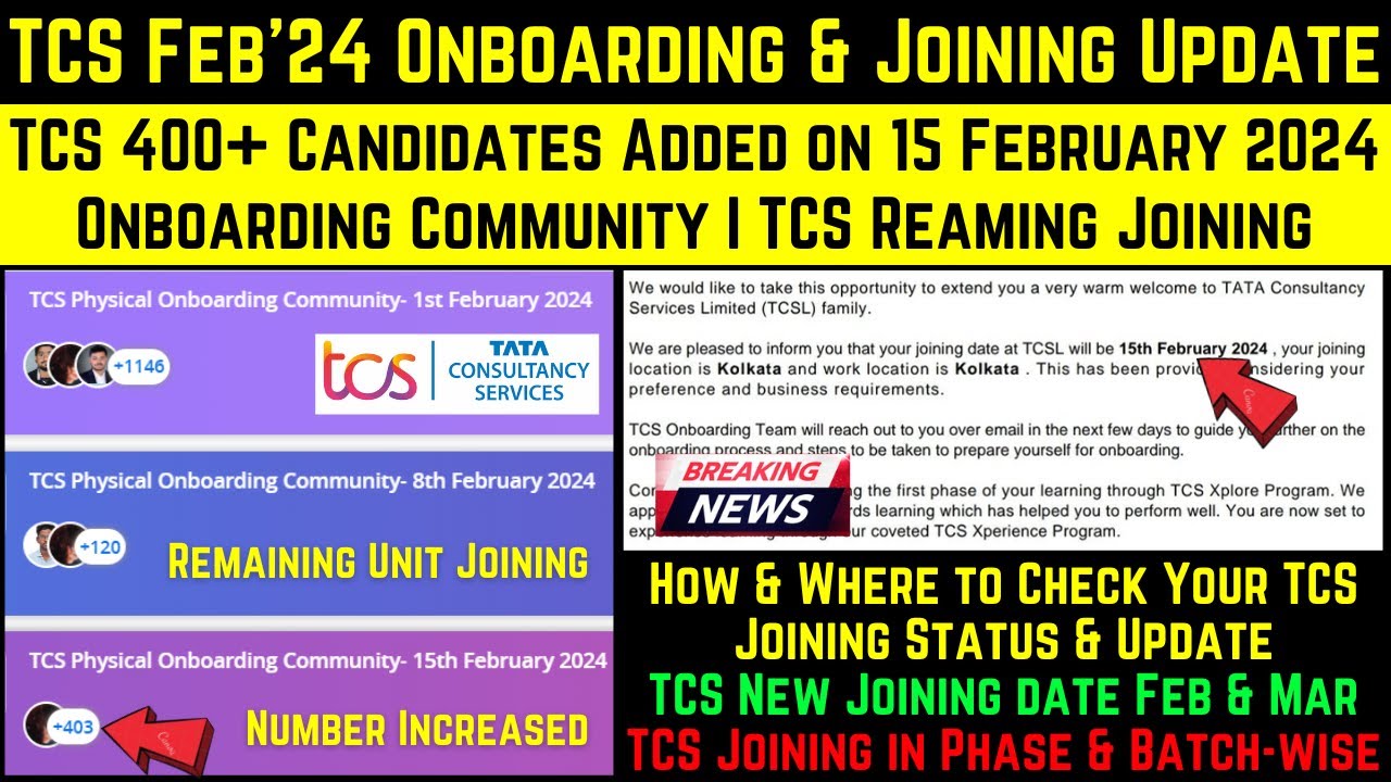 TCS Feb’24 Onboarding & Joining Update | How & Where to Check Your TCS ...