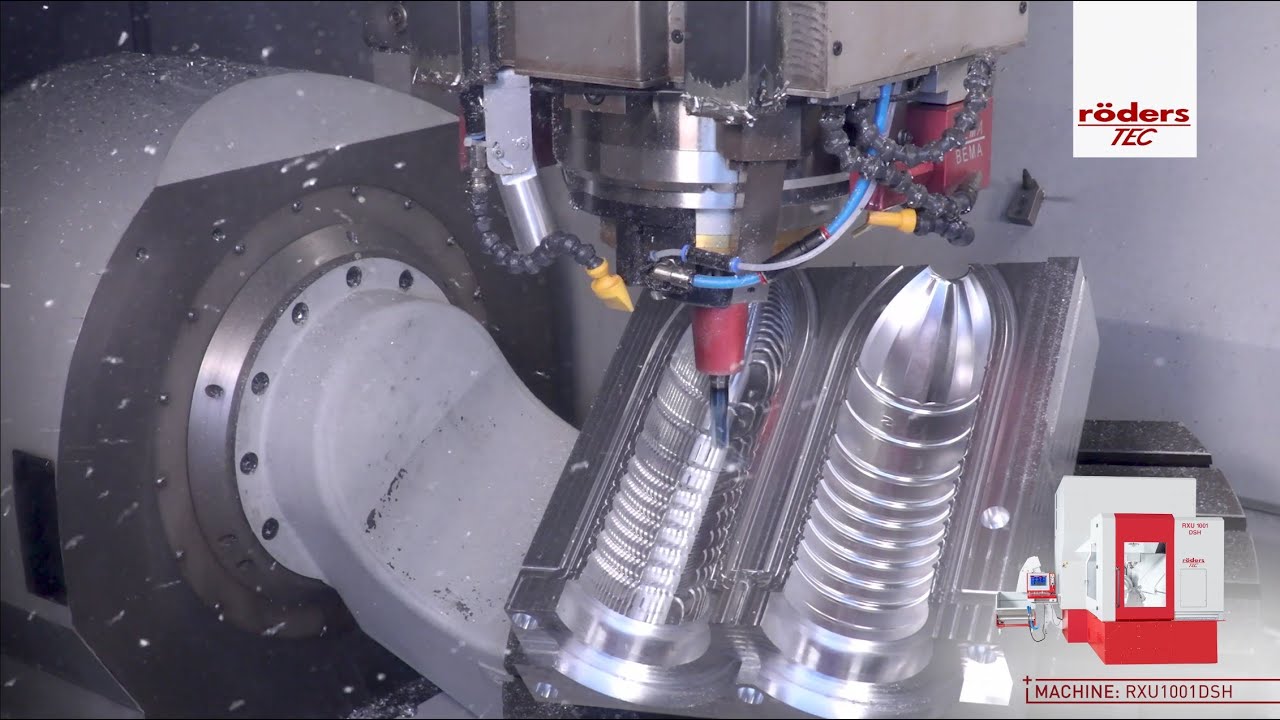 High-speed CNC machining | 2-cavity blow mold | Roeders RXU1001DSH ...