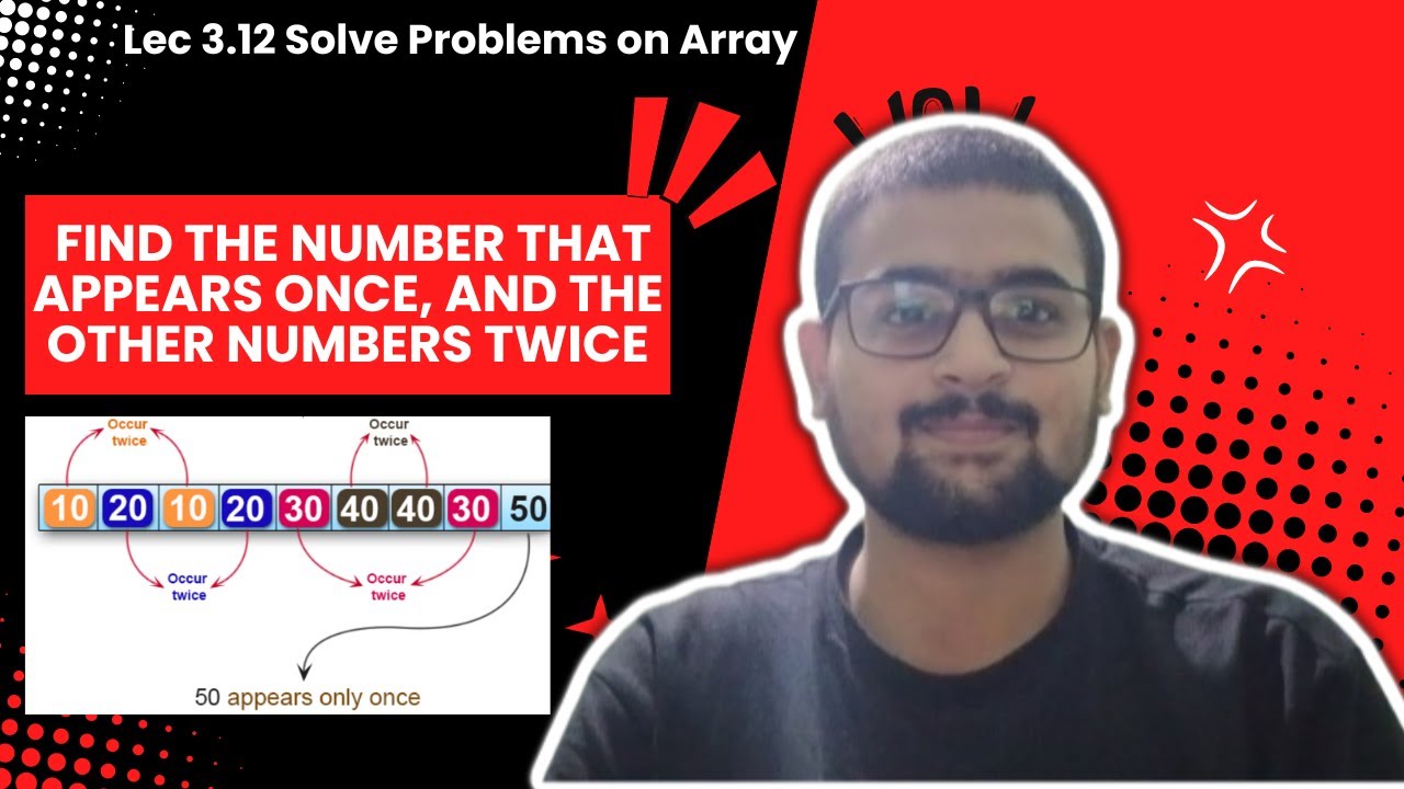 Find the number that appears once, and the other numbers twice ...