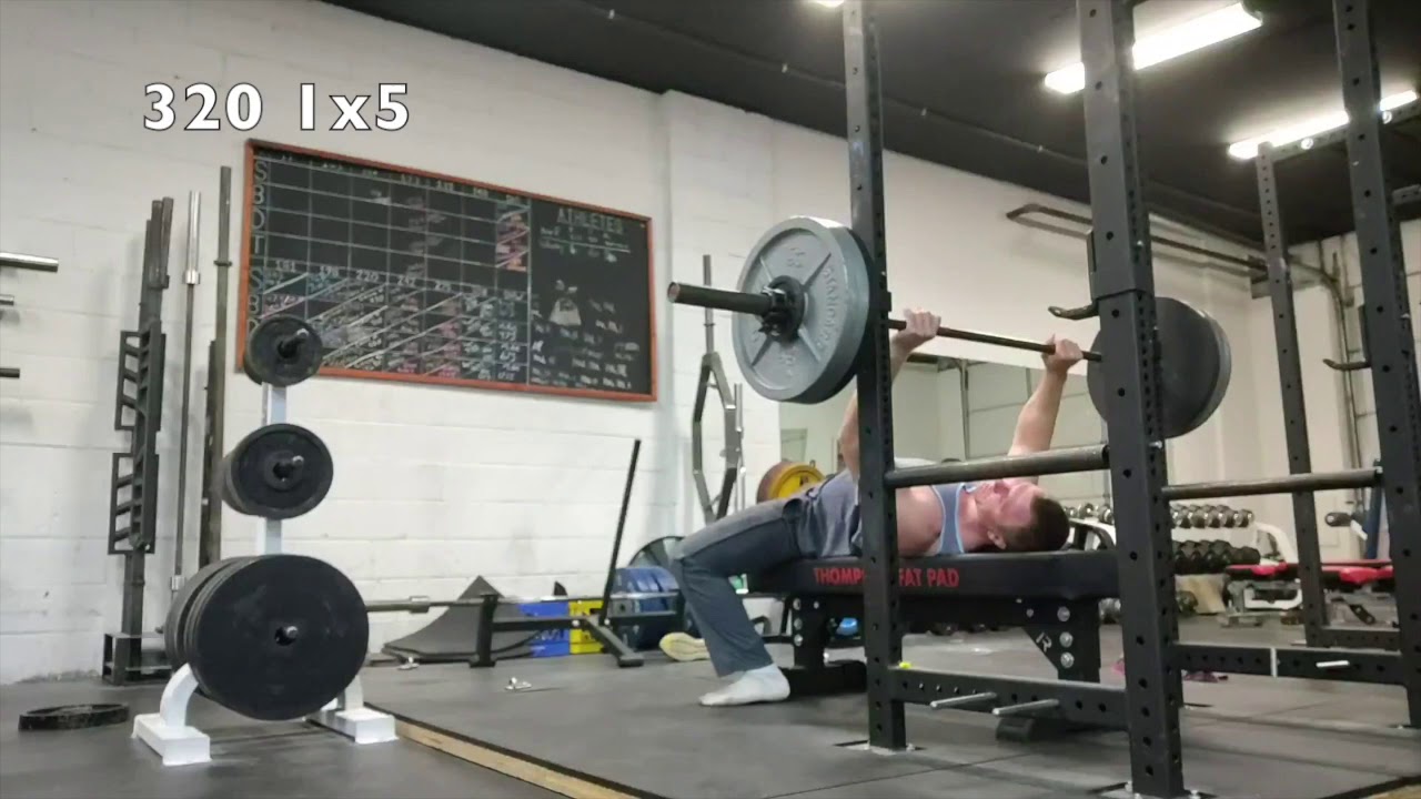 Bench Press 295 pounds 1x8 and 320 pounds 1x5 - YouTube