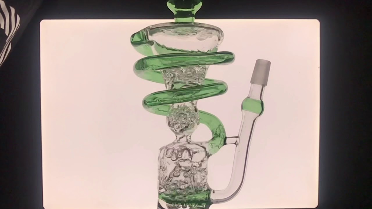 13" Spiral Perc Recycler Dab Rig | Wax Rig Functions Review(Slow-Mo ...