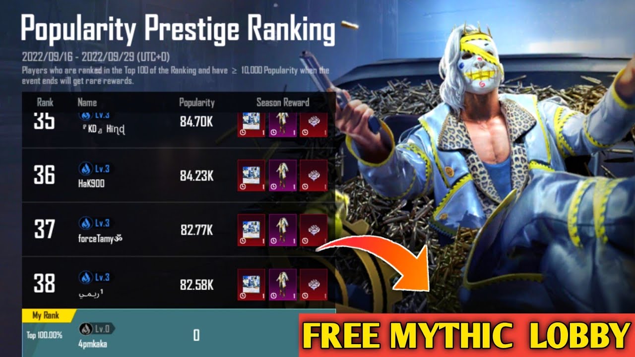 pubg mobile popularity prestige Ranking event explain l free mythic ...