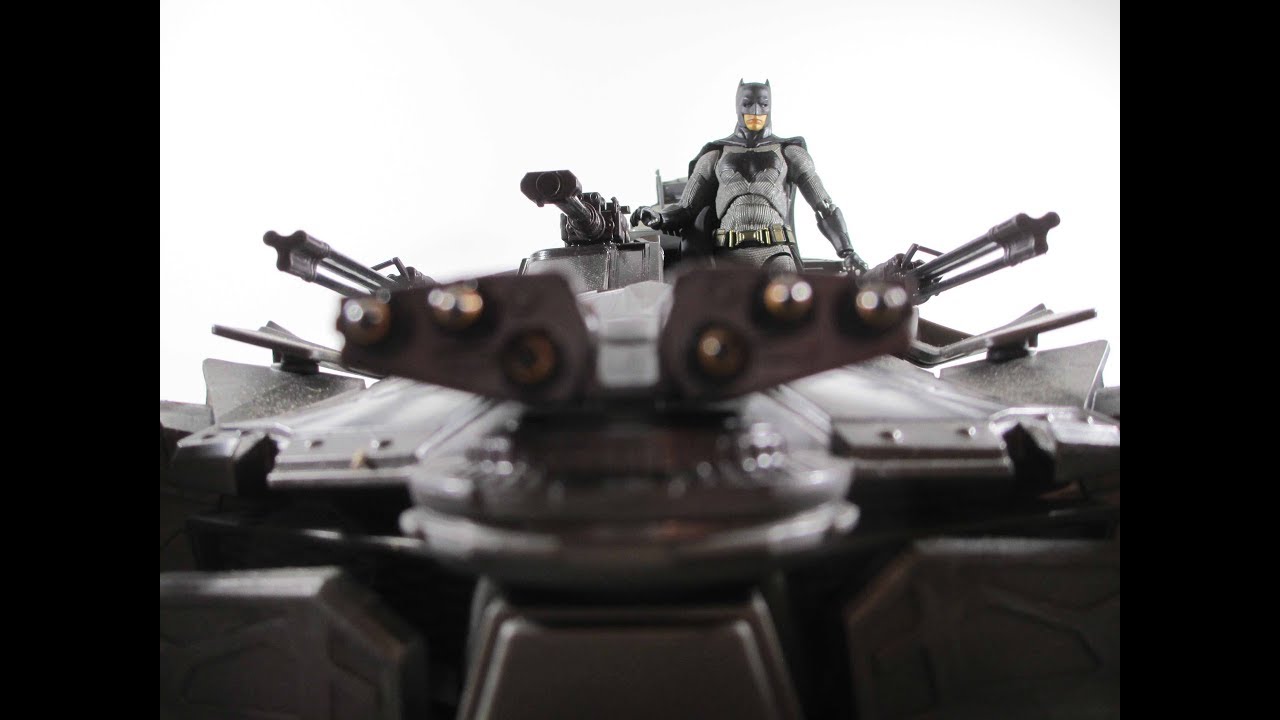 Mafex BVS Batman and the Mattel JL Batmobile - YouTube