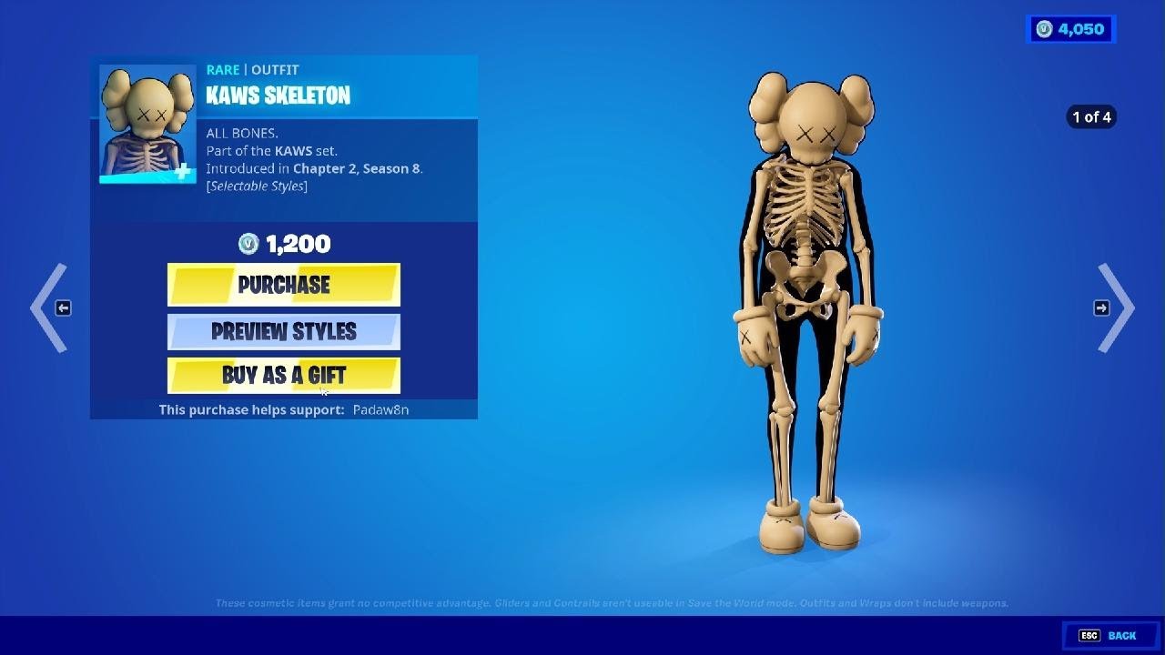 FORTNITE KAWS SKELETON SKIN IS HERE! | October 17th Item Shop Review ...