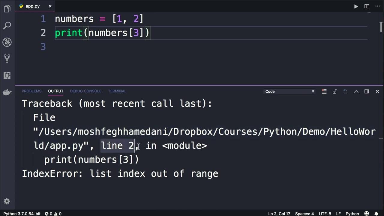 Python #62 - Exceptions [By Mosh Hamedani] - YouTube