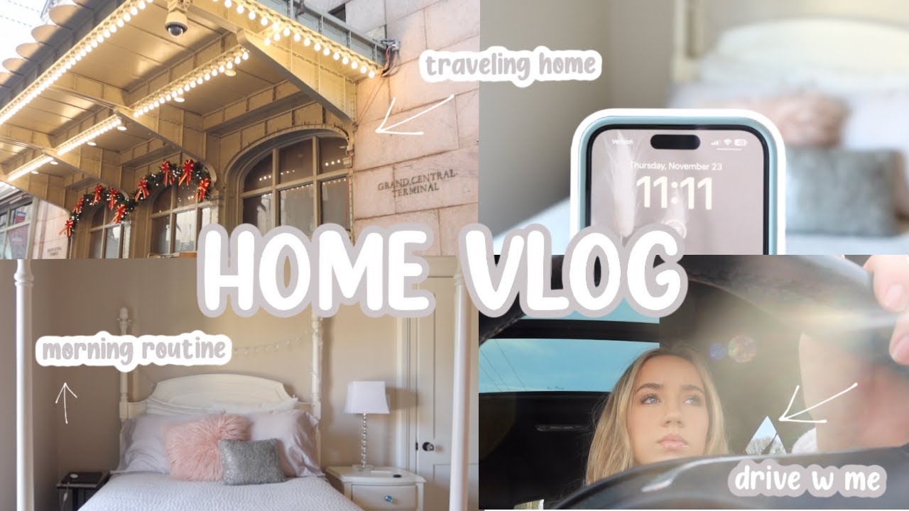 HOME VLOG | traveling home, morning routine, shop w me!! - YouTube