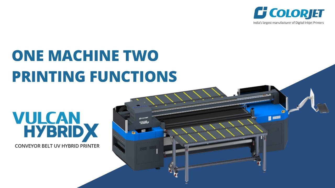 ColorJet 𝐕𝐮𝐥𝐜𝐚𝐧 𝐇𝐲𝐛𝐫𝐢𝐝 𝐗 - UV flatbed and roll-to-roll printer - YouTube