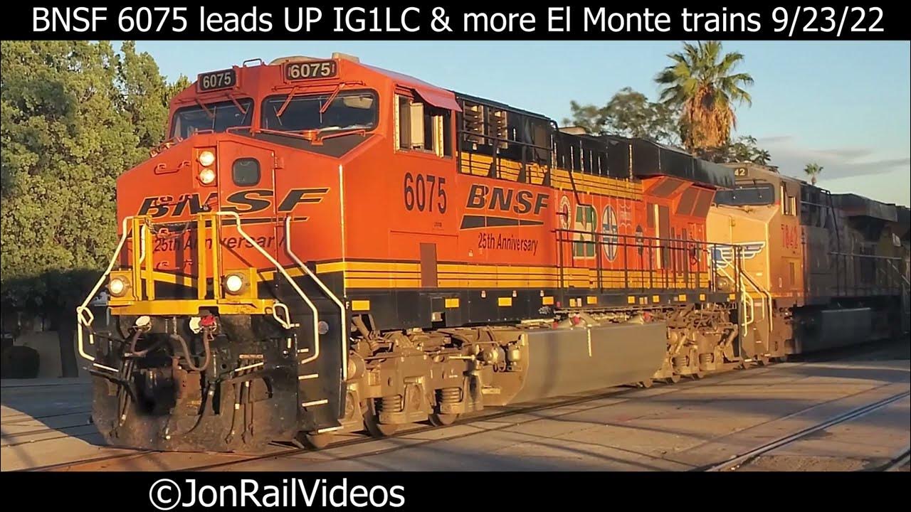 9/23/22 BNSF 6075 25th Anniversary leads the UP IG1LC & more El Monte trains - YouTube