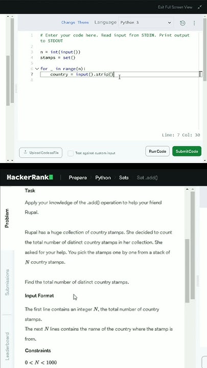 Hackerrank Python Set Setadd Codehacker Hackerrankpython
