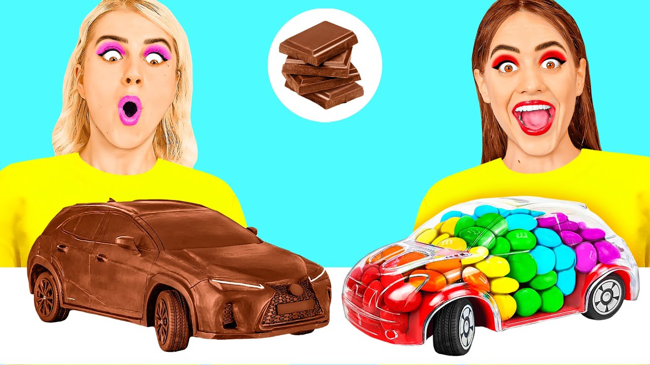 Real Food vs Chocolate Food Challenge | Eating Only Sweet 24 Hours by ...