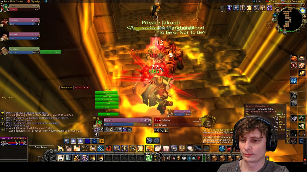 Vanilla WoW Paladin tanking SM Armory Perfectly - YouTube