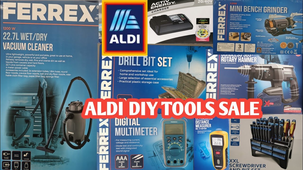 NEW DIY TOOLS IN ALDI UK/BIG SALE IN ALDI/CORDLESS TOOLS SALE - YouTube