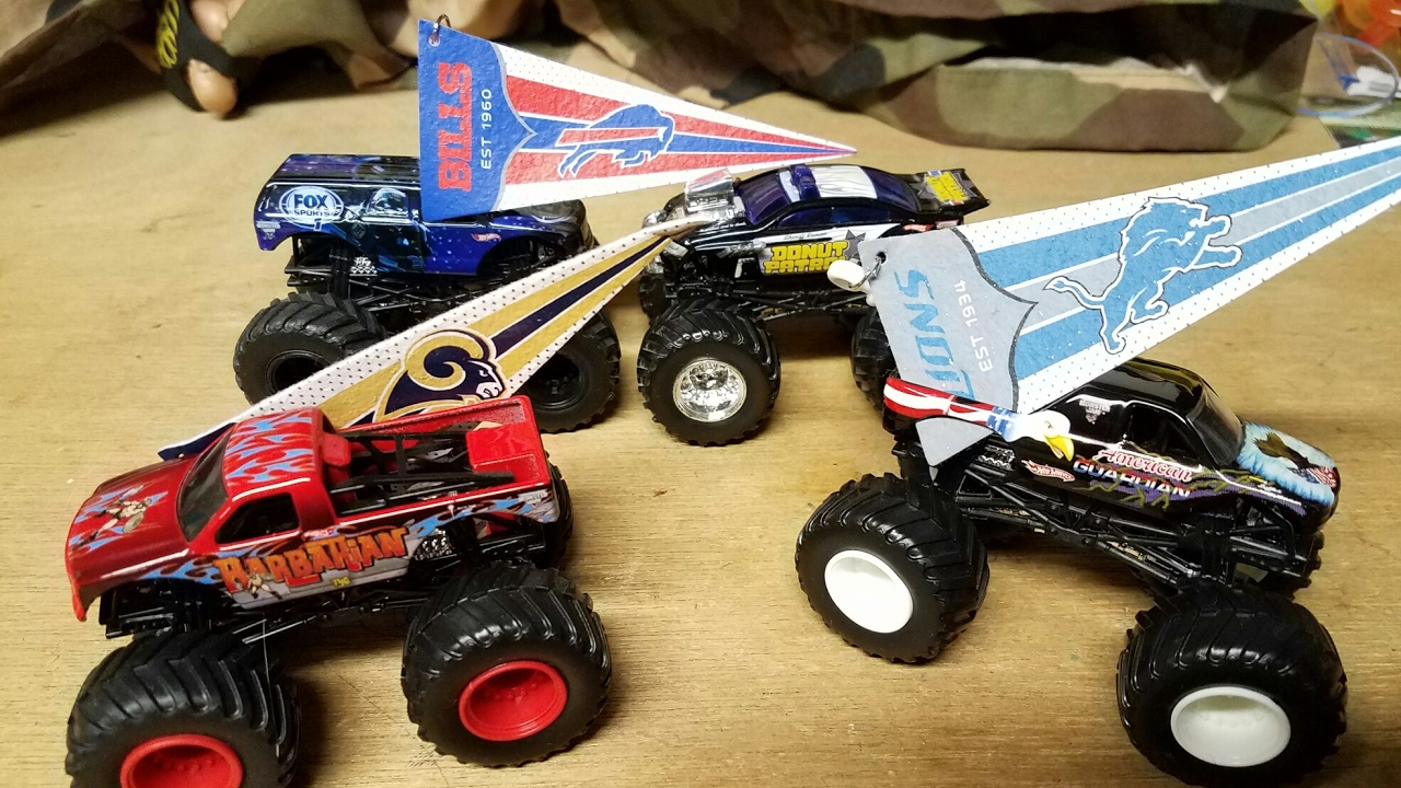 Monster Jam NFL Teams For Series 48! - YouTube