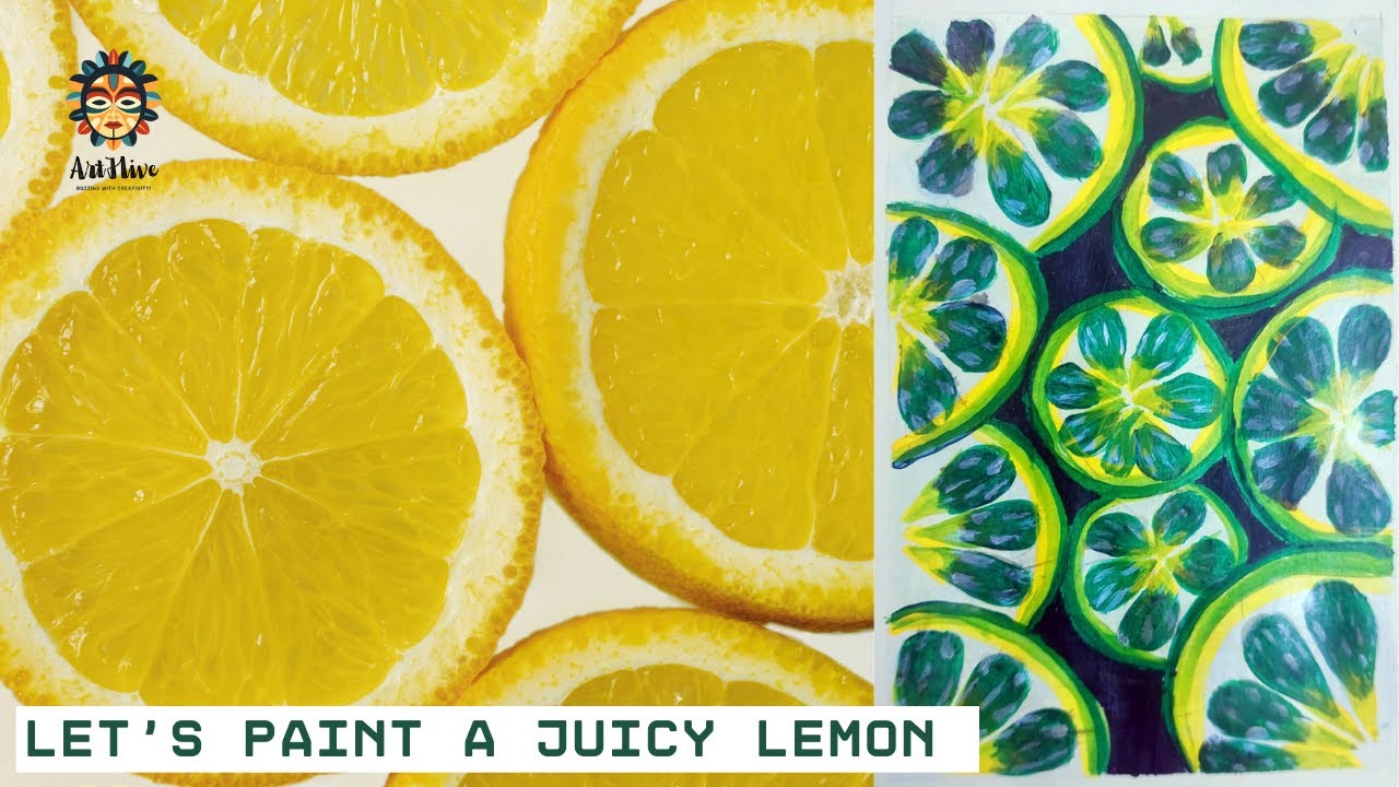 Let’s Paint a Juicy Lemon 🍋| Easy 3D Lemon Slice Acrylic Painting for ...