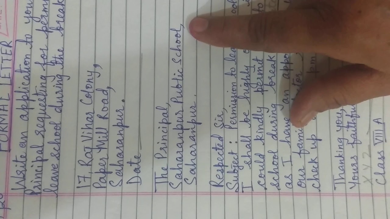 English Language Class 8th A Formal Letter YouTube English Language Class 8th A Formal Letter YouTube