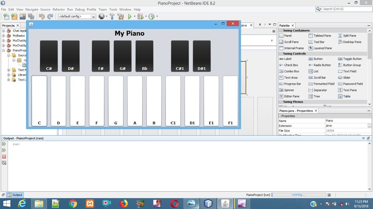 Java Netbeans Tutorial How To Make A Piano In Java Using Netbeans 6606