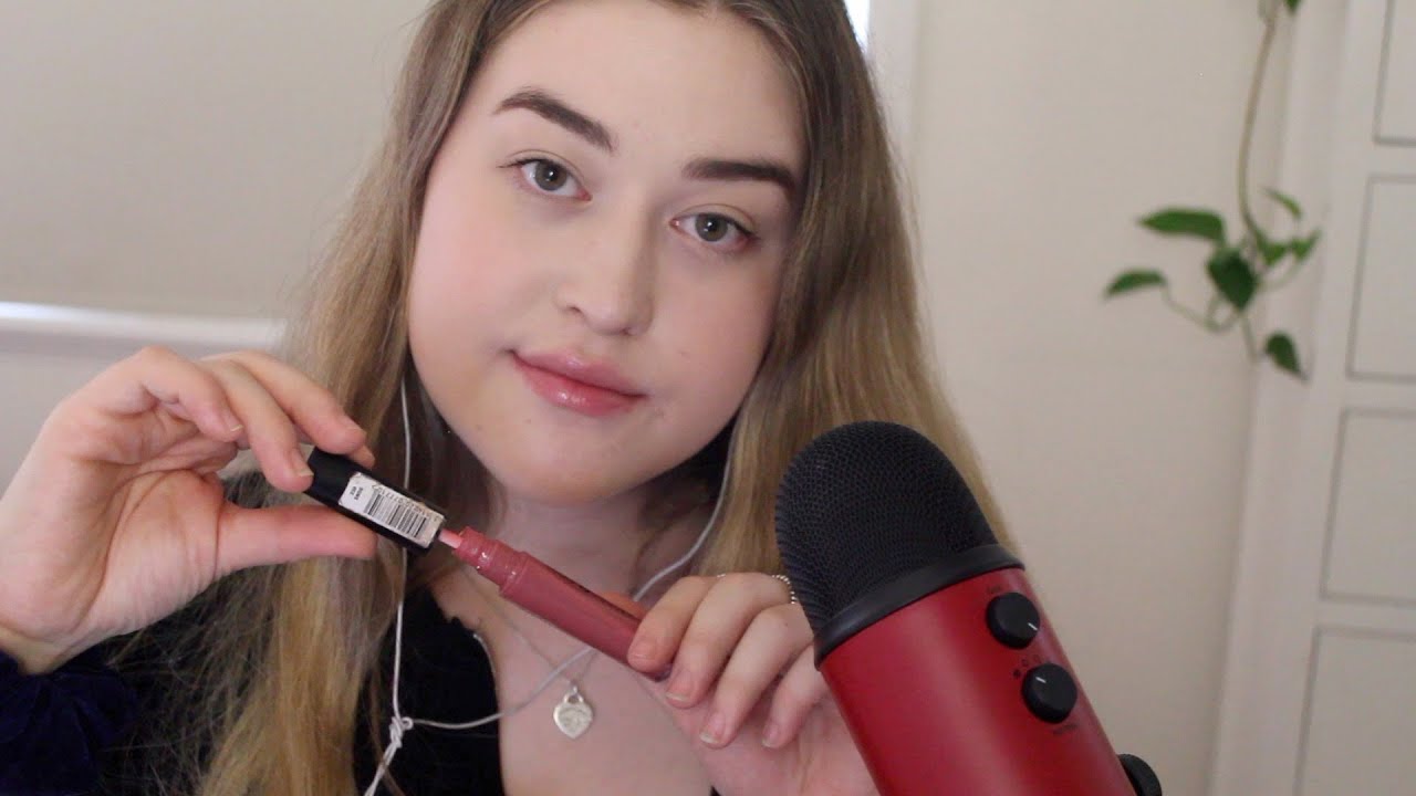 ASMR | Lipgloss Application, Inaudible Whispering & Mouth Sounds - YouTube