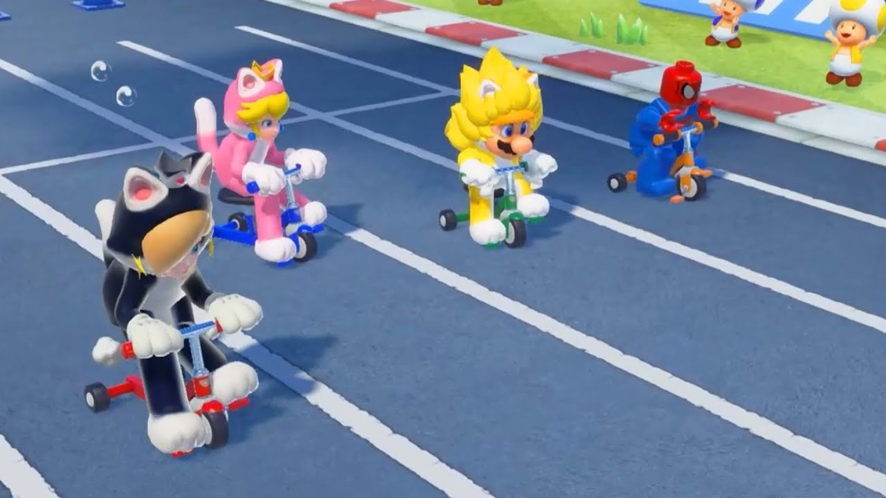 【슈퍼 마리오 파티】미니게임 로젤리나공주 Vs 피치공주 Vs 마리오 Vs 레고 스파이더맨마스터 Cpu Youtube