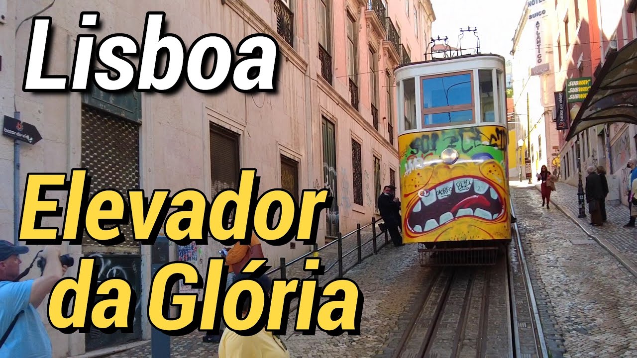 The Glória Funicular - Lisbon Downtown Walking Tour, Portugal [4K ...