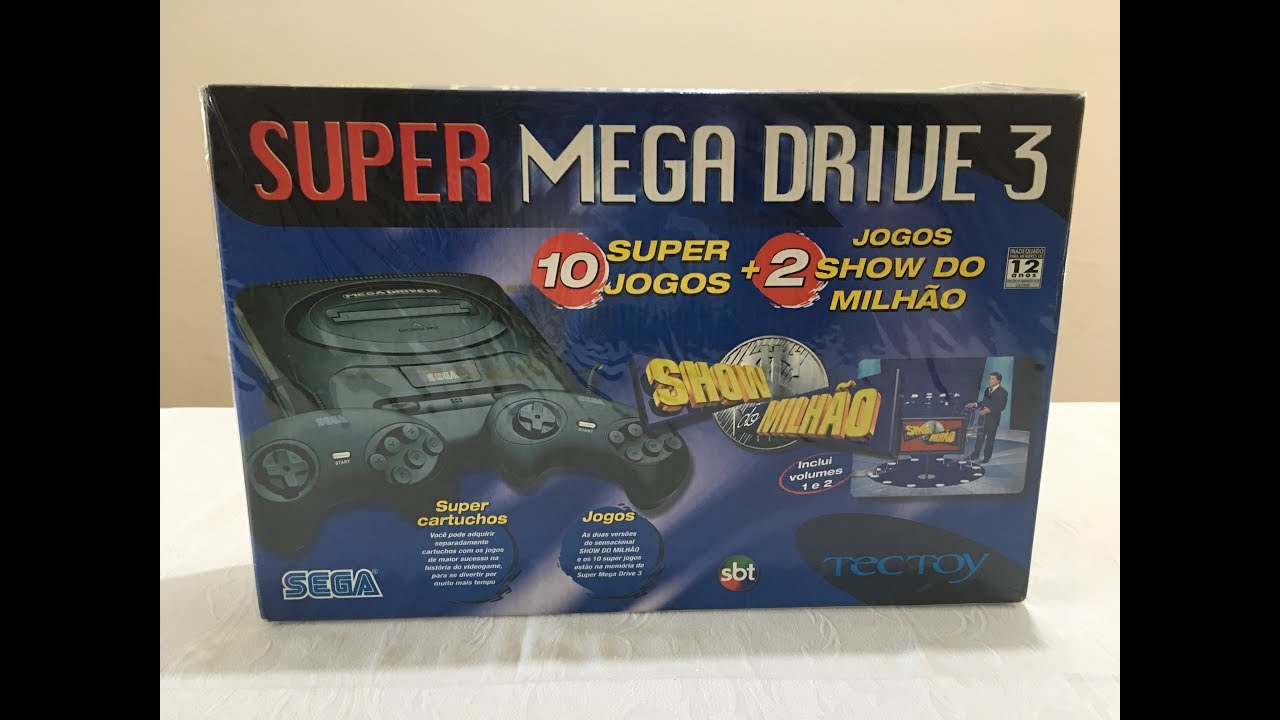 Super Mega Drive 3 Tectoy - 12 Jogos - Edição Especial Show do Milhão 1 ...