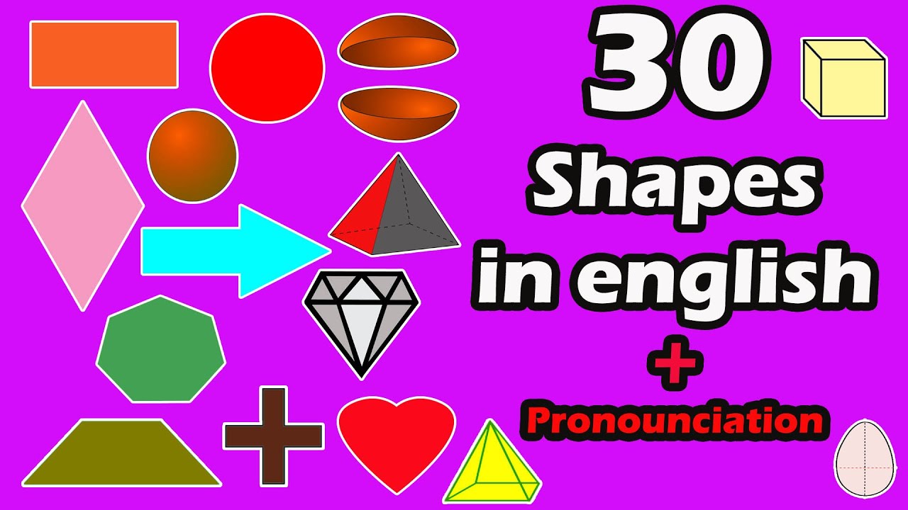 Shapes Vocabulary ll 30 Shape Names in English with Pictures ll Shape ...