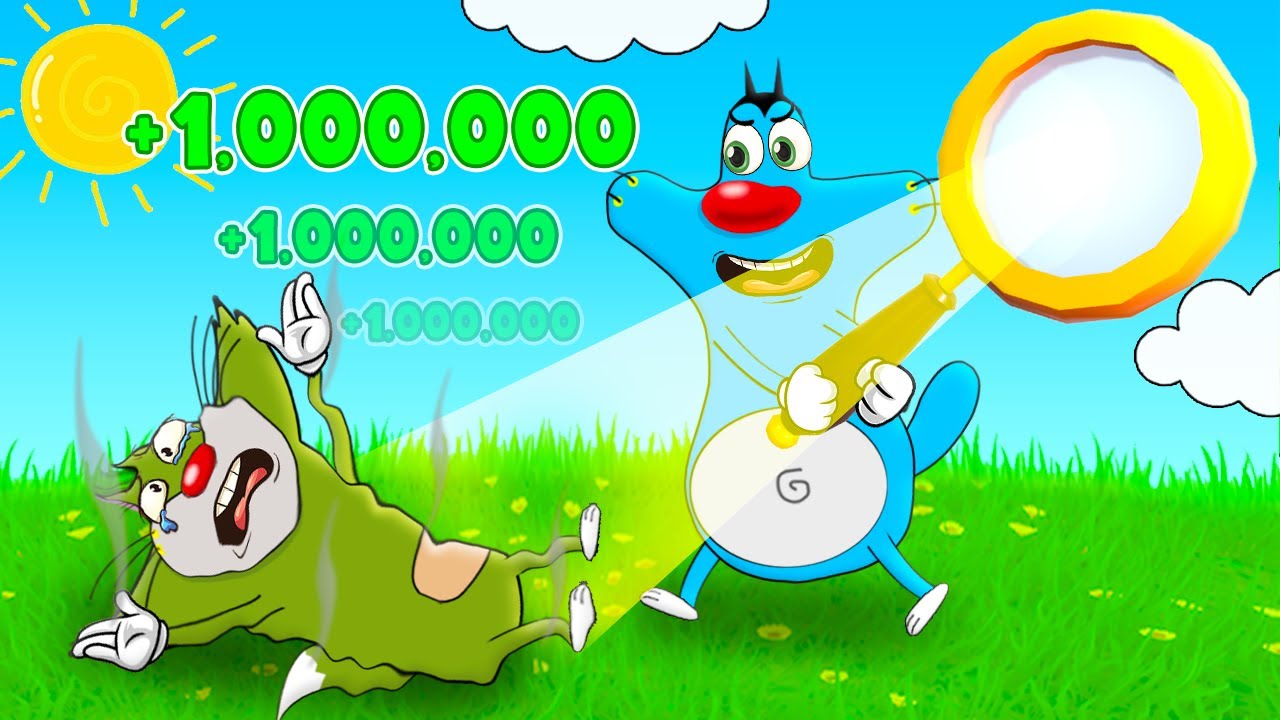 Roblox Oggy Melt Everything With Giant Magnifying Glass With Jack ...