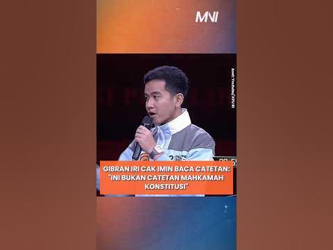 Gibran Sindir Cak Imin Perihal Membaca Catatan: “Ini Bukan Catatan MK” - YouTube