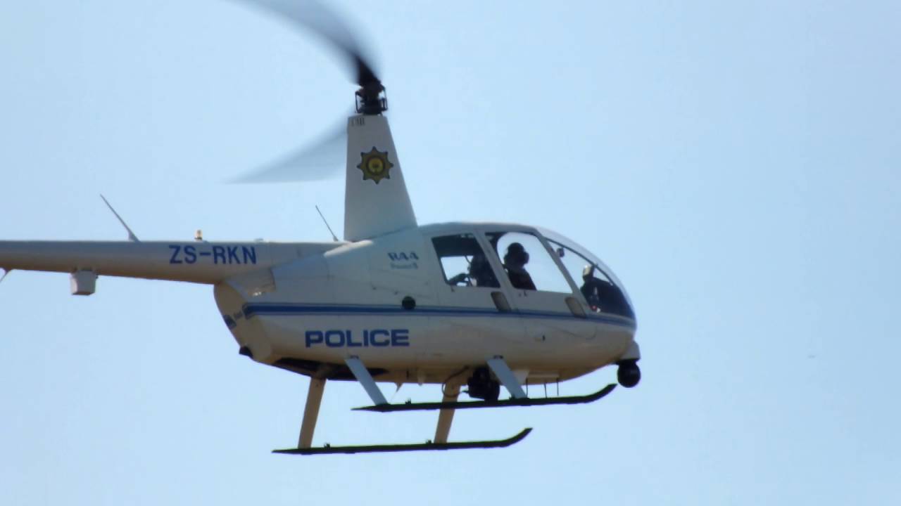 South African Police Helicopter at NNMU Protests - YouTube