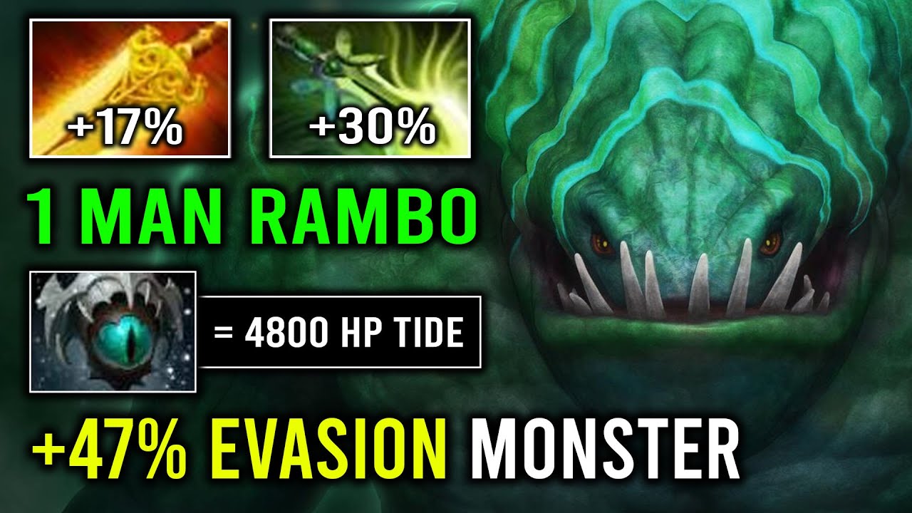 1 MAN RAMBO +47% Evasion Butterfly Radiance Tidehunter 1v5 Kraken ...