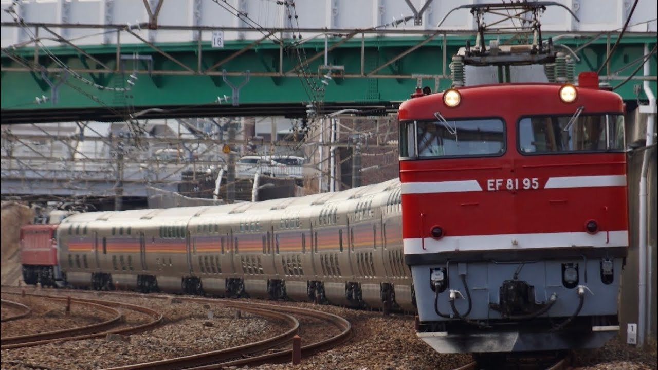 【神立カシオペア】EF81-95+E26+EF81-81 カシオペア紀行神立ゆき 柏〜我孫子 - YouTube