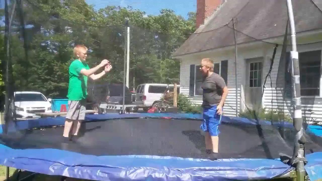 Double bounce front flip fail - YouTube