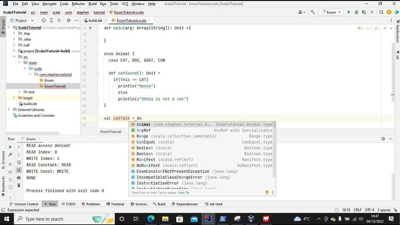 How to Use Enumeration in Scala 3 | enum keyword - YouTube